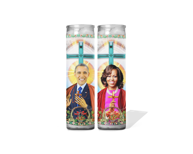 Barack and Michelle Obama Celebrity Prayer Candle Set – Calm Down Caren