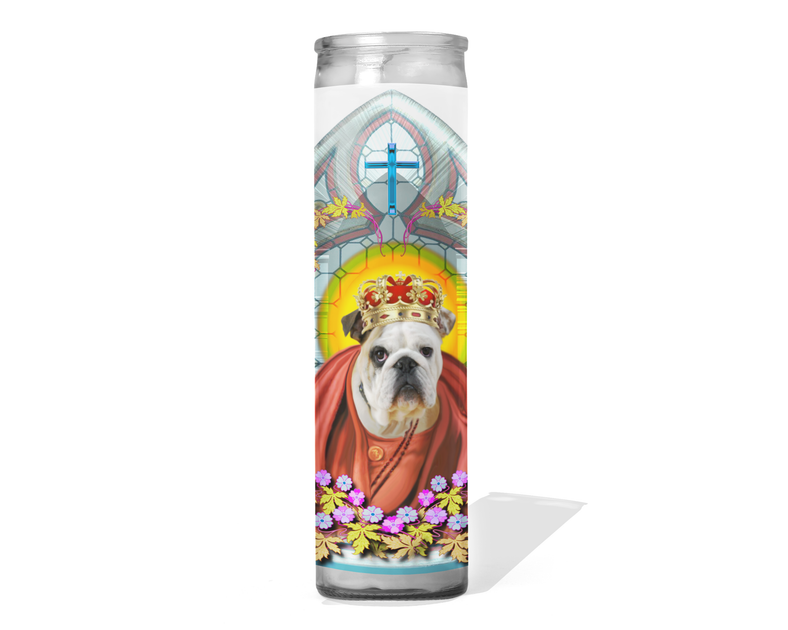 English Bulldog Prayer Candle – Calm Down Caren